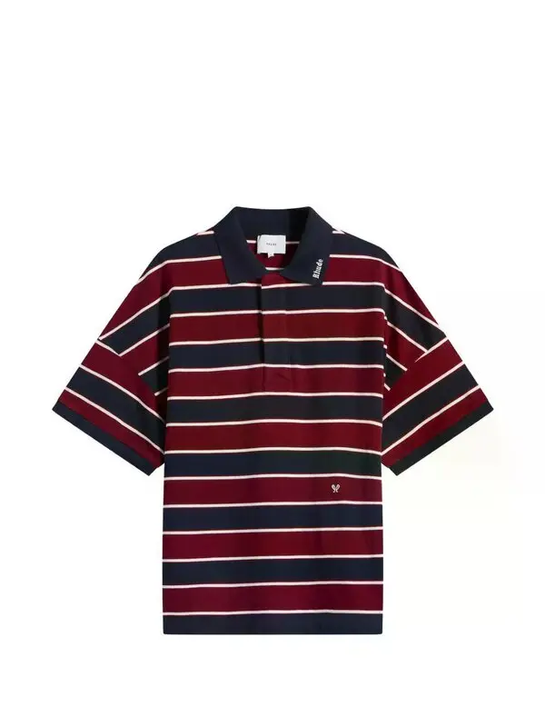 Rhude Fontaine Striped Polo Shirt - Red