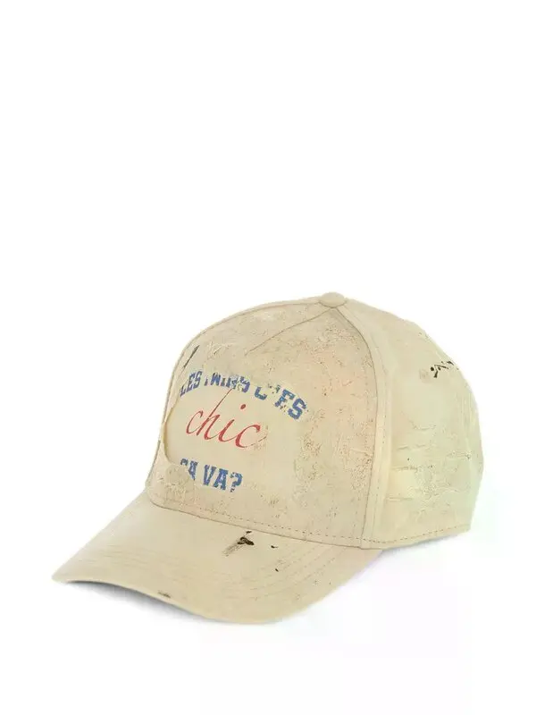 Dsquared2 Distressed Slogan-print Baseball Cap - Neutrals