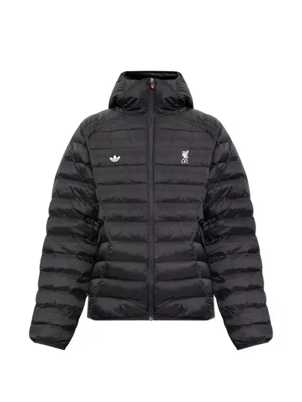 Adidas X Liverpool Fc Hooded Quilted Jacket - Black