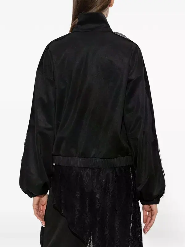 Adidas Logo-embroidered Lace-trim Zip-up Sweatshirt
