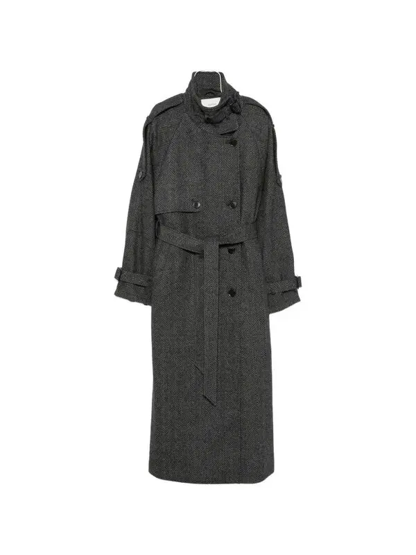 GESTUZ Herringbone Belted Coat