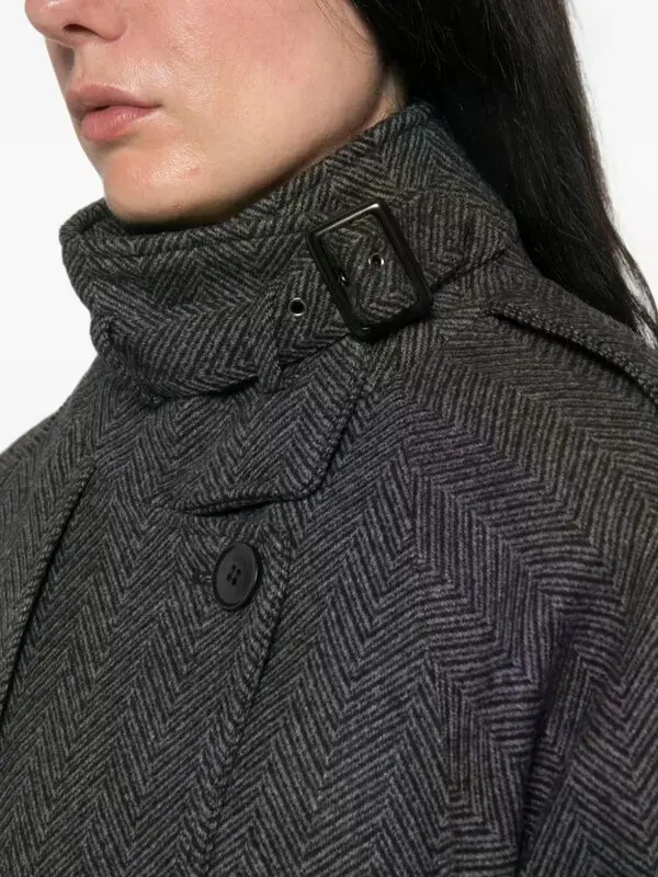 GESTUZ Herringbone Belted Coat