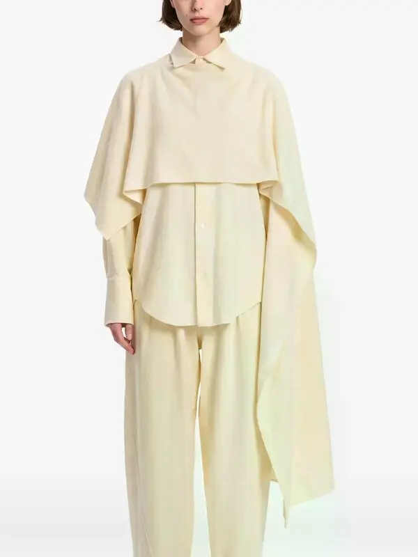 DARKPARK Asymmetrical Draped Shirt - Neutrals