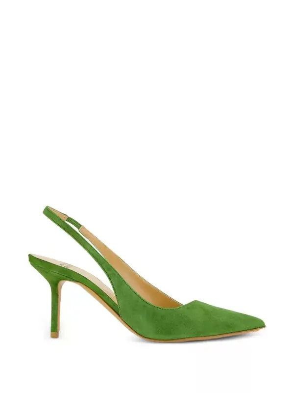 FRANCESCO RUSSO Suede Slingback Pumps - Green