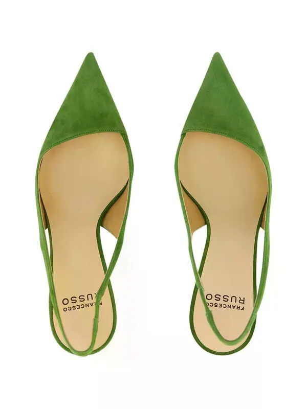 FRANCESCO RUSSO Suede Slingback Pumps - Green