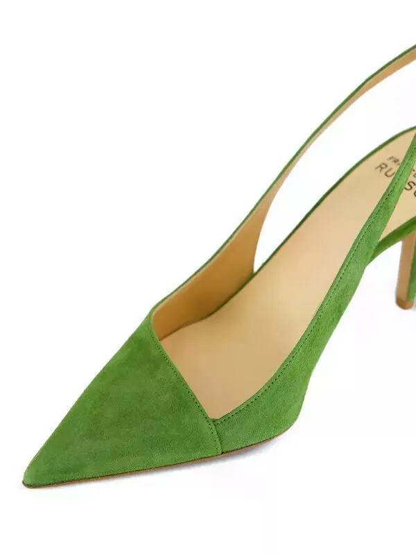 FRANCESCO RUSSO Suede Slingback Pumps - Green