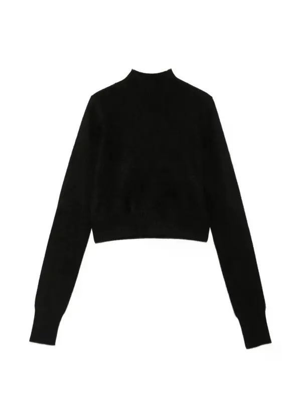 Sportmax Mock-neck Brushed Sweater - Black