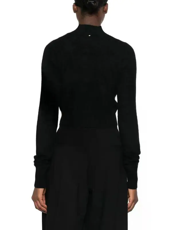 Sportmax Mock-neck Brushed Sweater - Black
