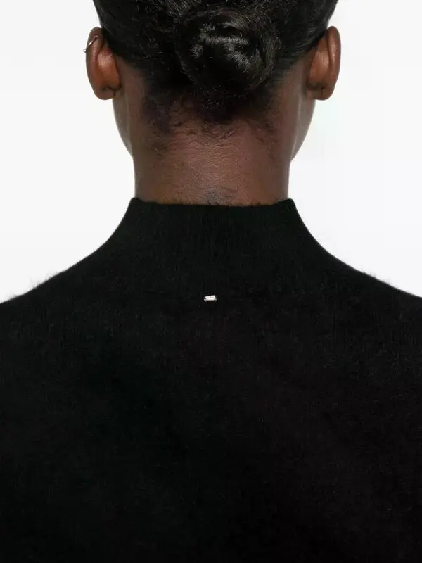 Sportmax Mock-neck Brushed Sweater - Black