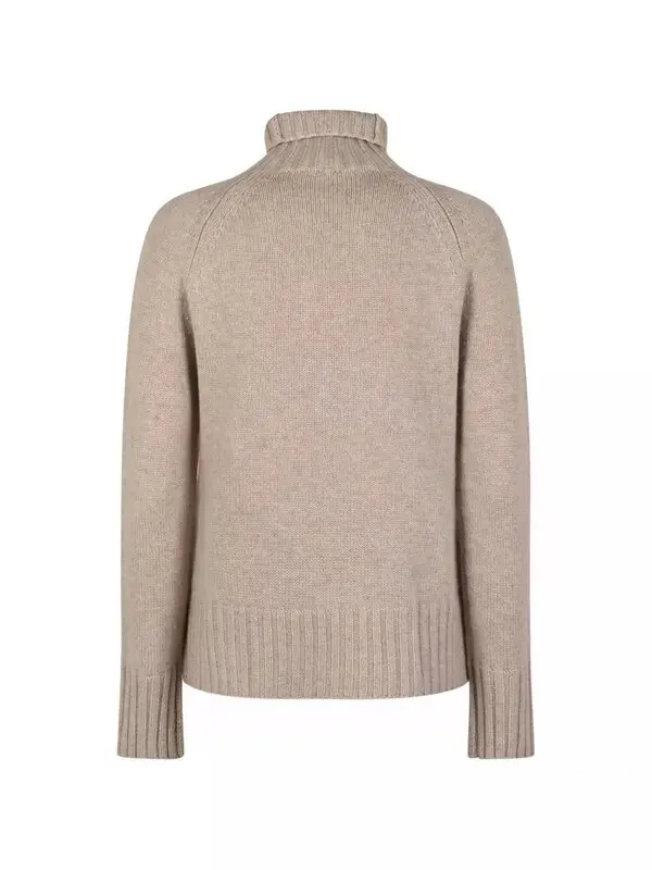 Max Mara Ribbed-knit Roll-neck Sweater - Neutrals