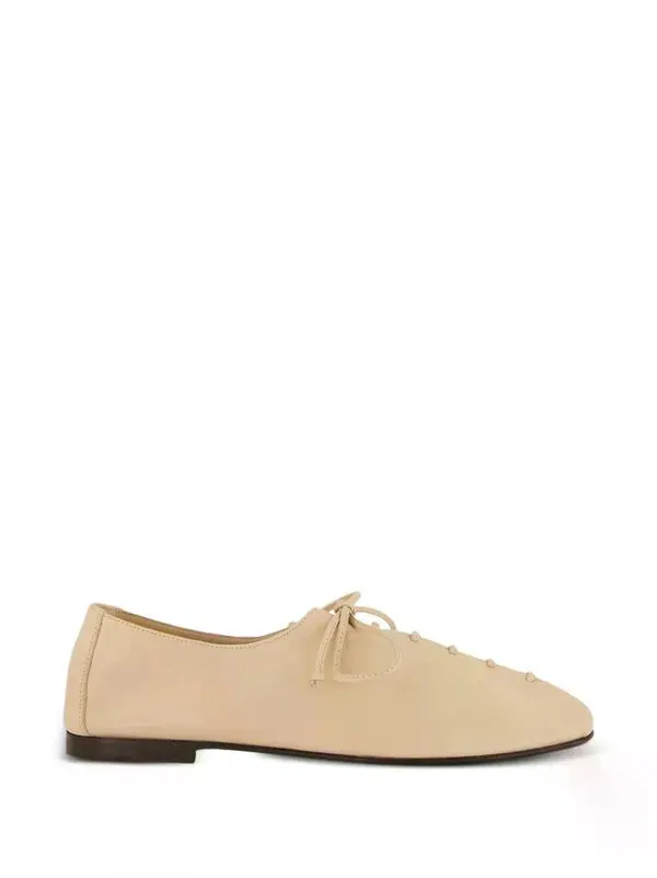 Hereu Plegada Lace-up Ballet Flats - Neutrals