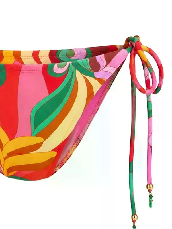 Farm Rio Graphic-print Bikini Bottoms - Red
