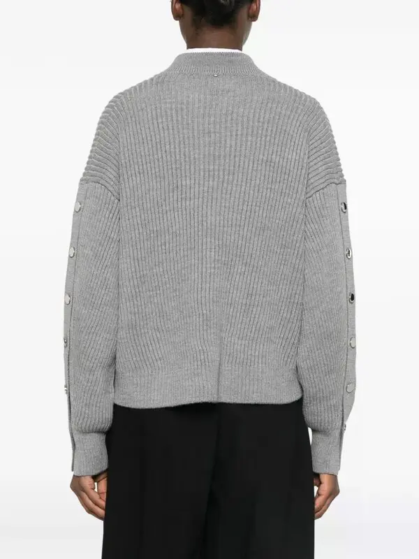 Sportmax Ribbed-knit Buttoned-sleeves Sweater