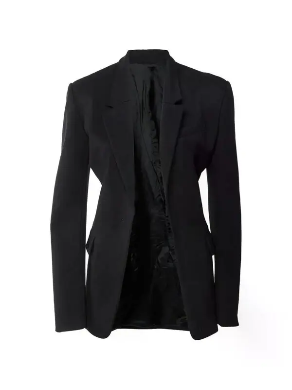 Attico Single-breasted Padded-shoulder Blazer - Black