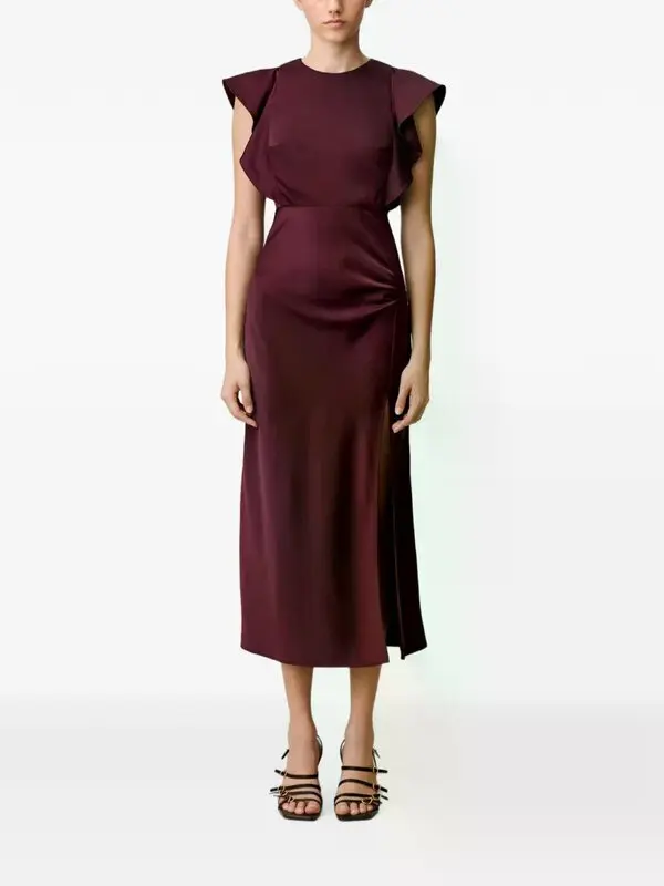 Claudie Pierlot Slit Satin Maxi Dress