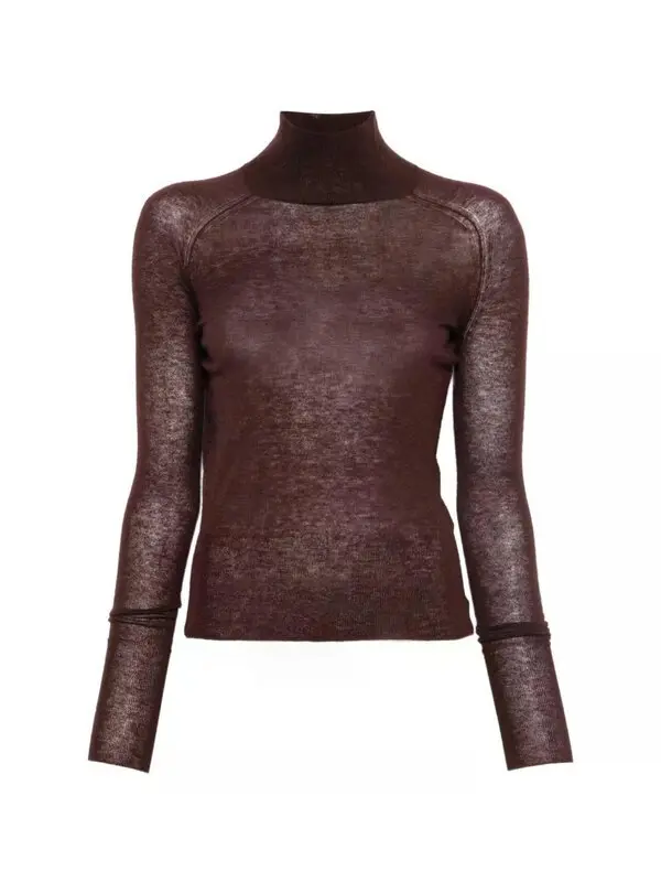JOSEPH Yara High-neck Long-sleeve Sweater - Brown