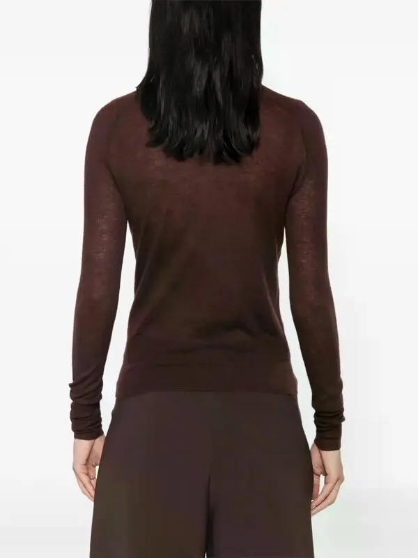 JOSEPH Yara High-neck Long-sleeve Sweater - Brown