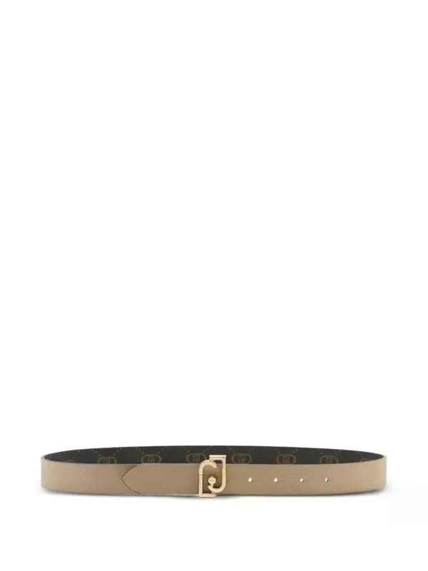 Liu Jo Monogram Pattern Logo Plaque Reversible Belt - Neutrals
