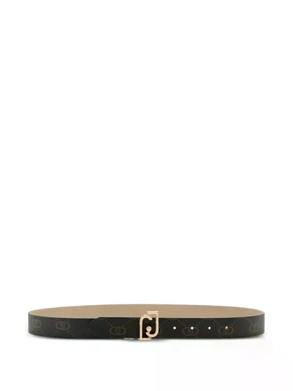 Liu Jo Monogram Pattern Logo Plaque Reversible Belt - Neutrals