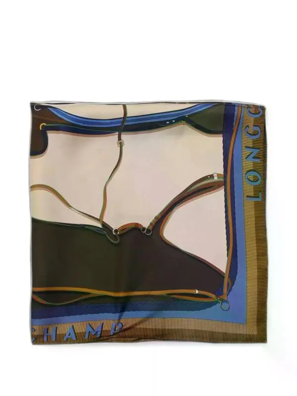 Longchamp Graphic-print Silk Scarf