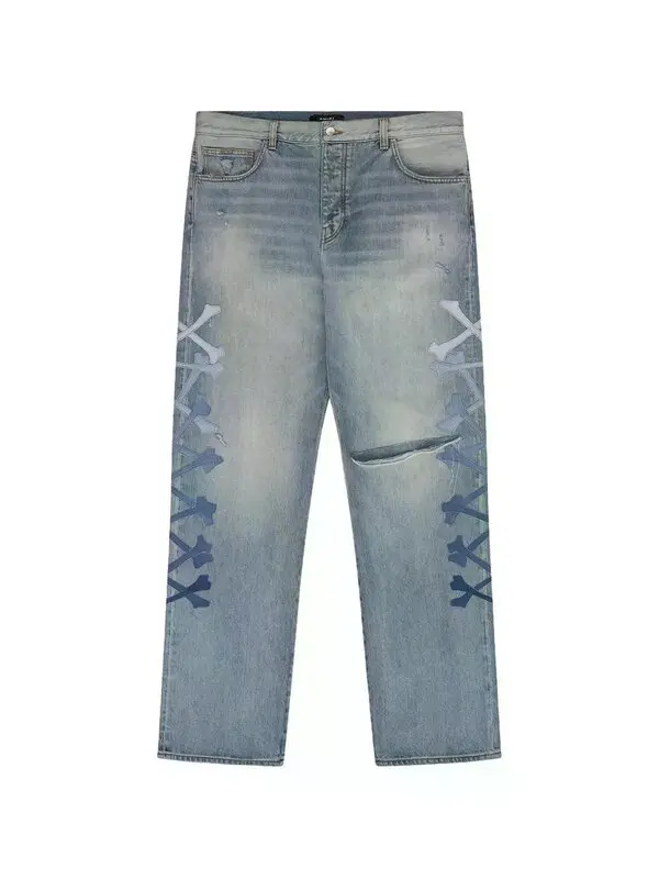 Amiri Gradient Bones Straight-leg Jeans
