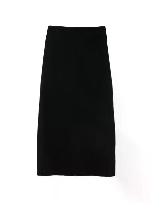 Lorena Antoniazzi Ribbed-knit Star-patch Midi Skirt - Black