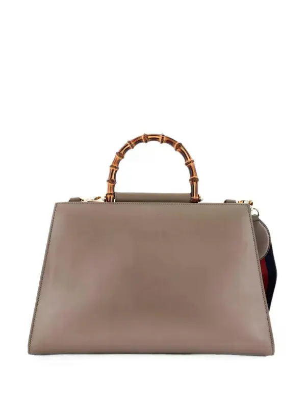 Gucci Nymphaea Top Handle Bag Leather Medium Tote Bag - Brown