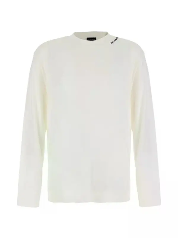 Emporio Armani Logo-embroidered Long-sleeve T-shirt - White