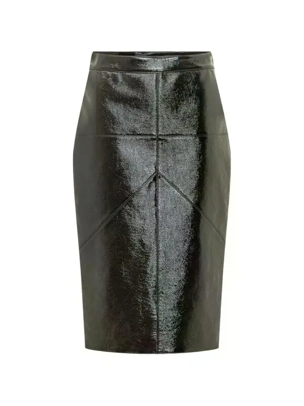 LANVIN Vinyl Straight Midi Skirt With Cut-outs