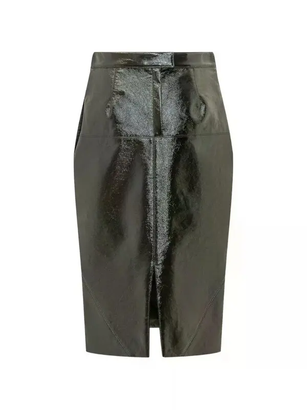 LANVIN Vinyl Straight Midi Skirt With Cut-outs