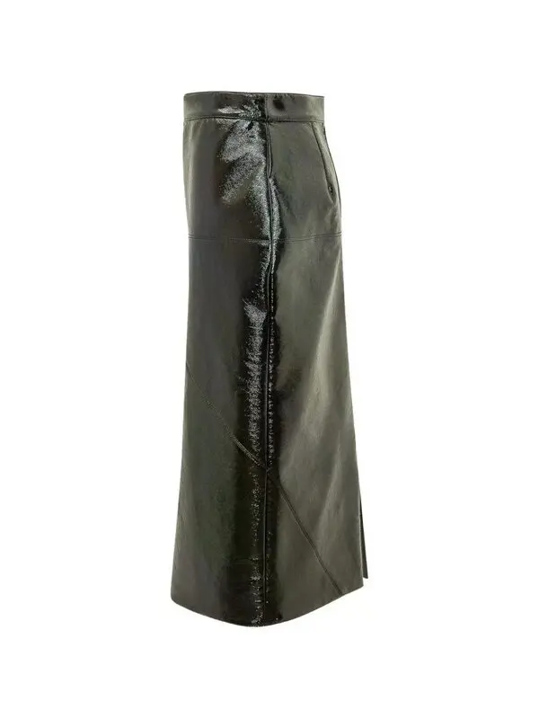 LANVIN Vinyl Straight Midi Skirt With Cut-outs