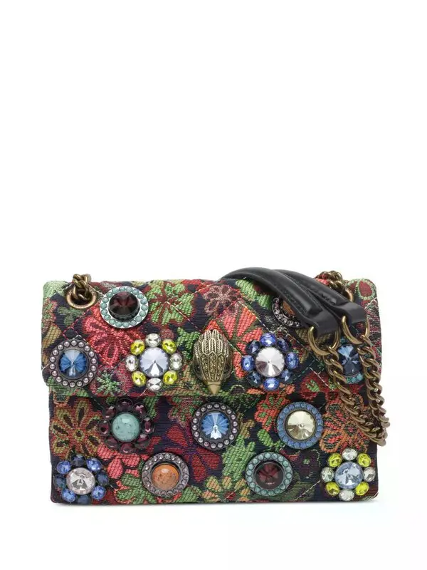 Kurt Geiger Kensington Octavia Embellished Floral Shoulder Bag - Black