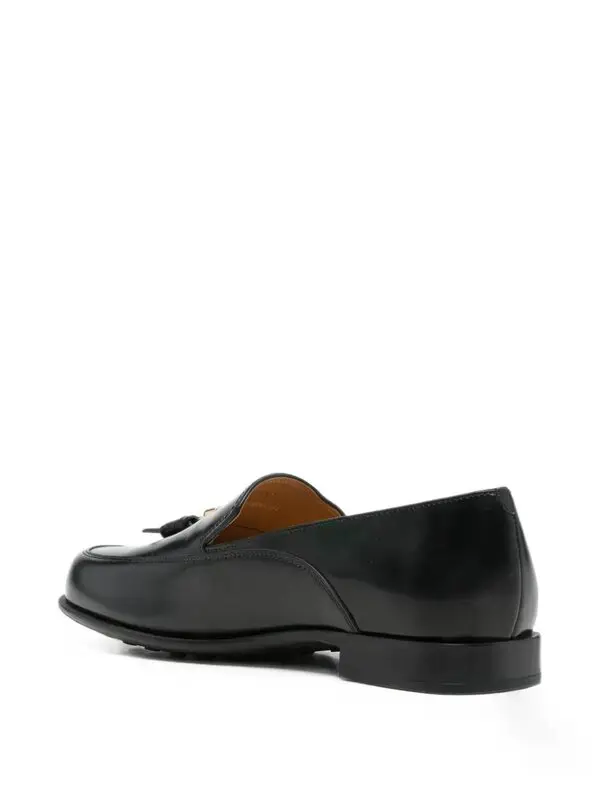 TOD'S Tassel Leather Loafers - Black