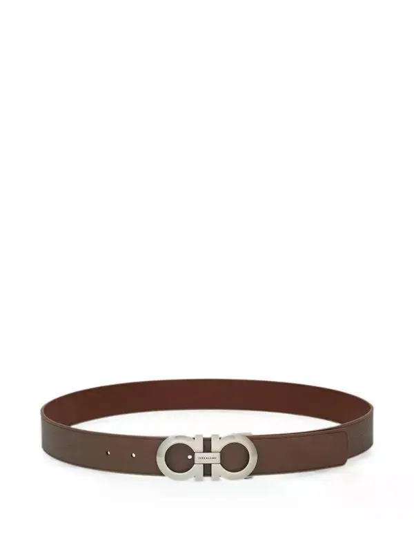 FERRAGAMO Gancini-buckle Leather Belt - Brown