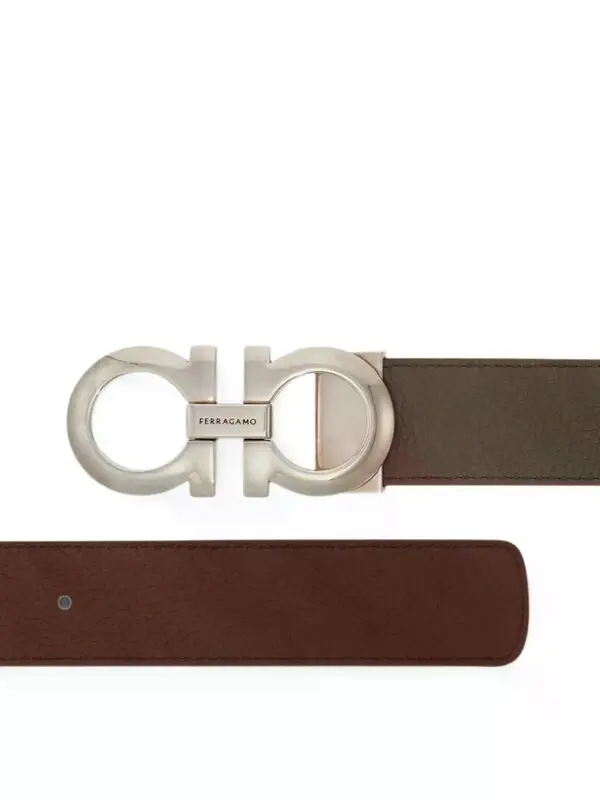FERRAGAMO Gancini-buckle Leather Belt