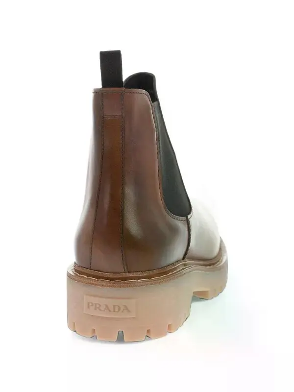 Prada Leather Lug-sole Chelsea Boots