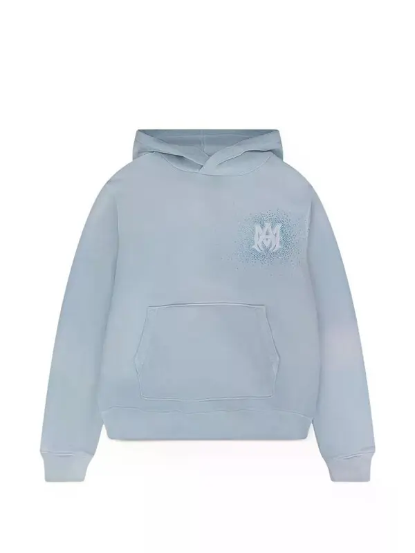 Amiri Crystal Burst Patch-pocket Hoodie - Blue