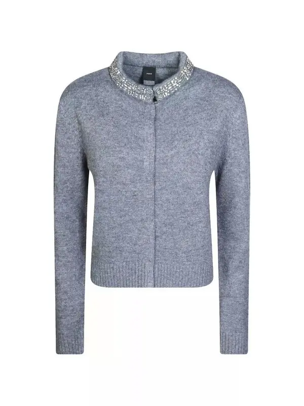 Pinko Crystal-embellished Wool-blend Cardigan