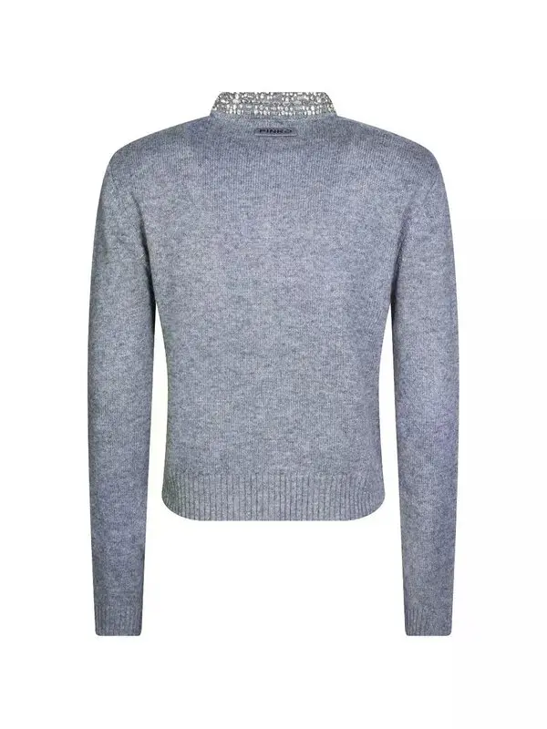 Pinko Crystal-embellished Wool-blend Cardigan