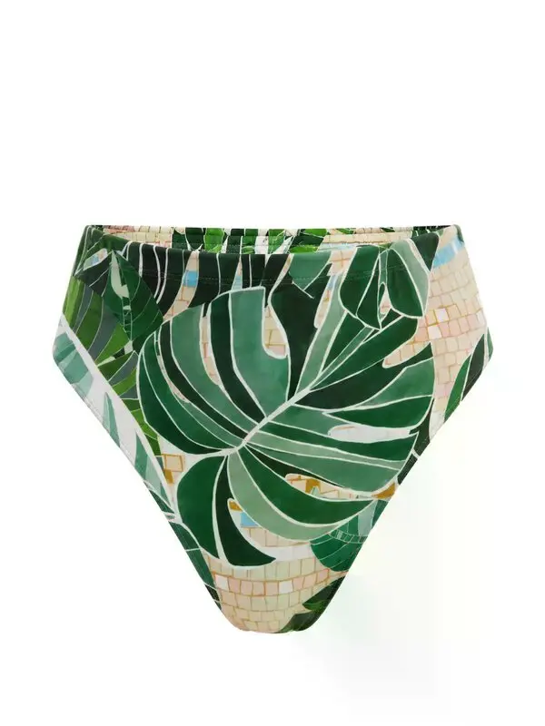 Farm Rio Leaf-print Bikini Bottoms