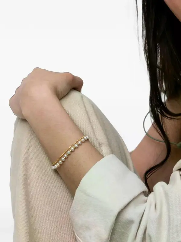 DOWER & HALL Pearl-embellished Double-strand Bracelet - Gold