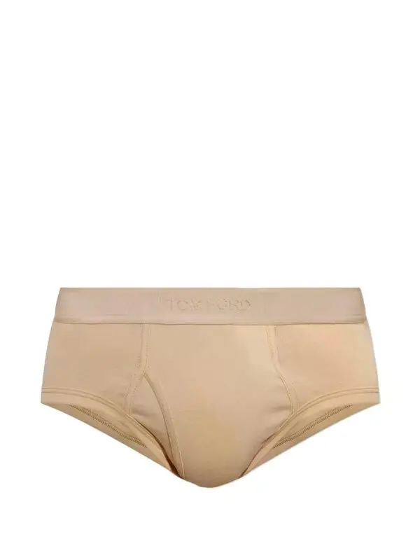 TOM FORD Logo-waistband Briefs - Neutrals