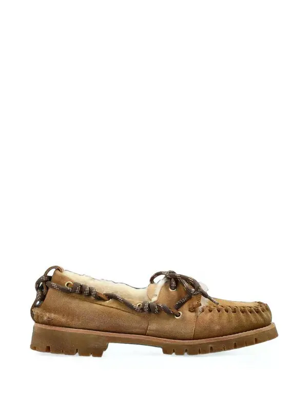 GOLDEN GOOSE Cruise Fur-lined Boat Shoes - Brown