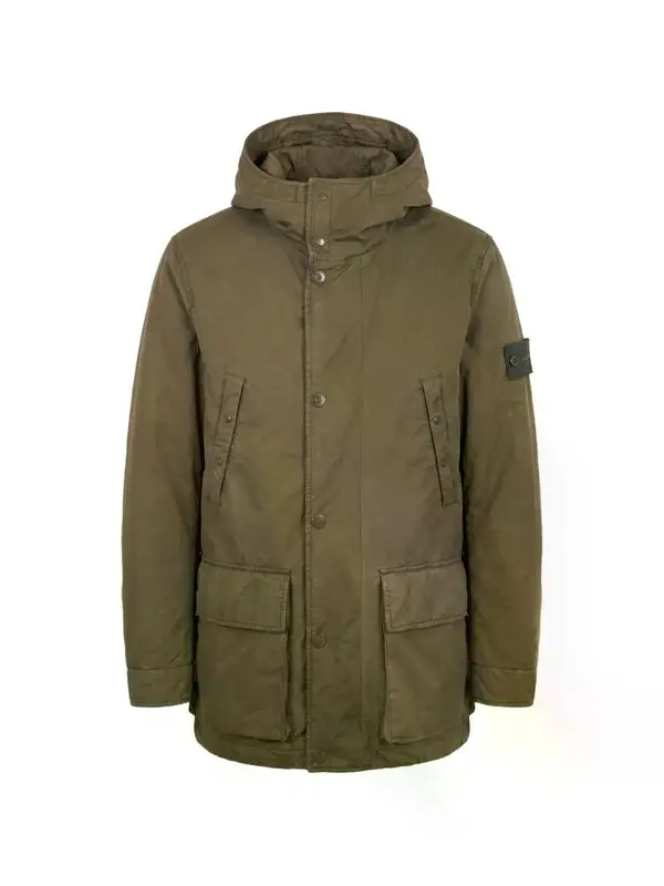 Stone Island Logo-patch Hooded Coat