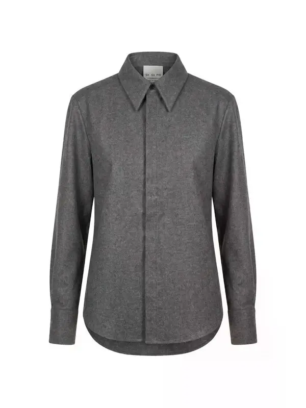 SA SU PHI Concealed-front Wool Shirt