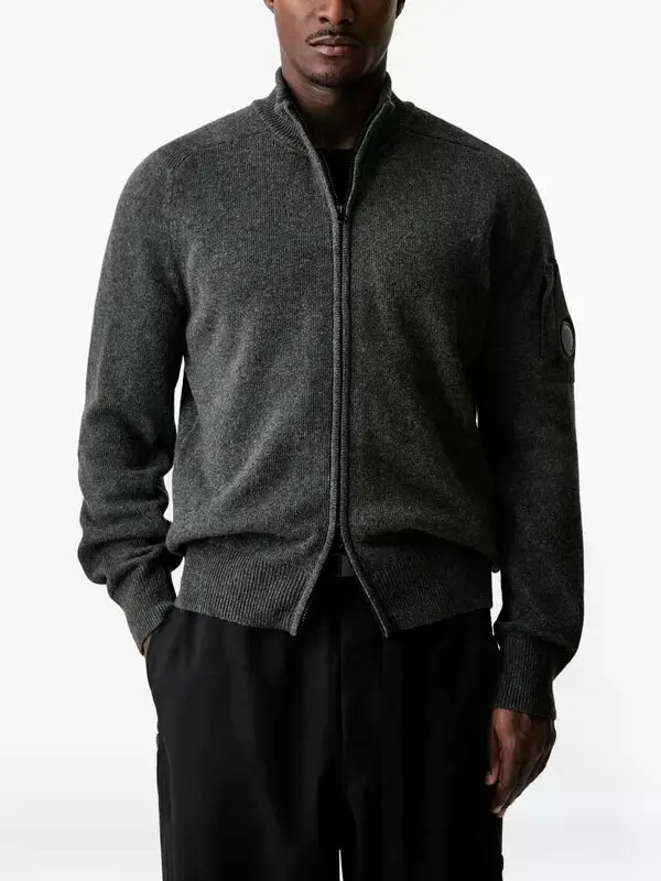 C.P. COMPANY Lambswool Lens Zipped Sweater
