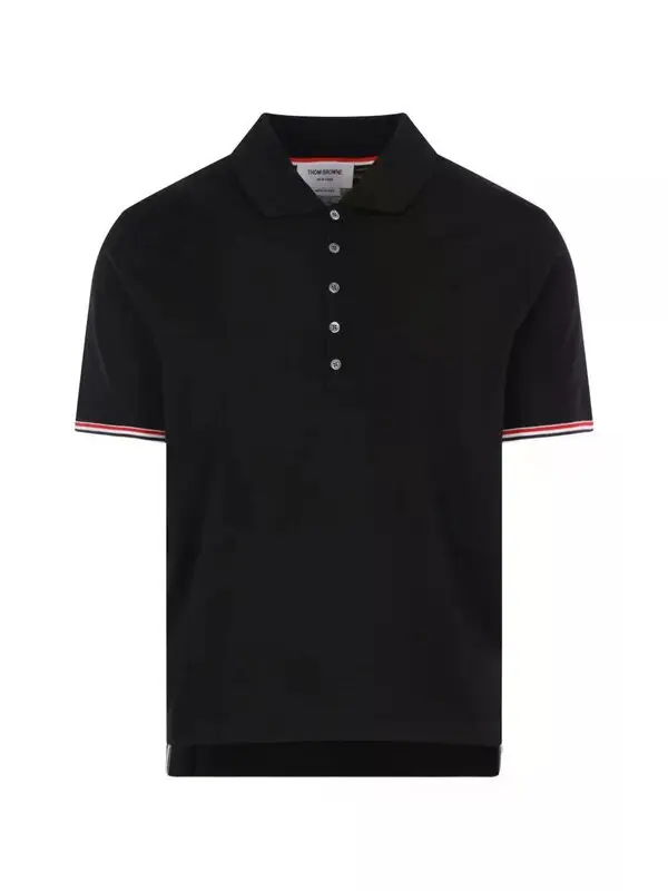 Thom Browne Tricolour-trim Wool Polo Shirt