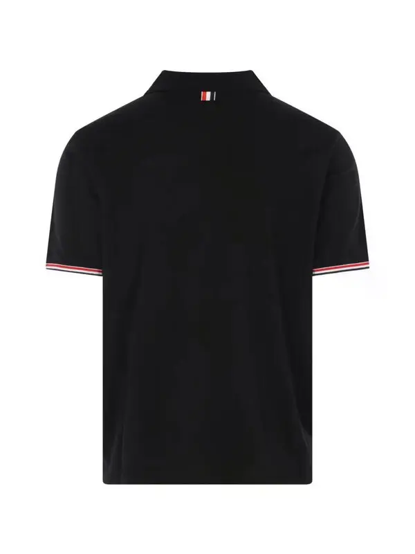 Thom Browne Tricolour-trim Wool Polo Shirt