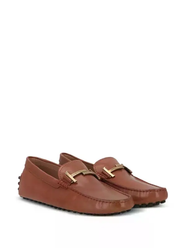 TOD'S Gommino T Timeless Leather Loafers - Brown