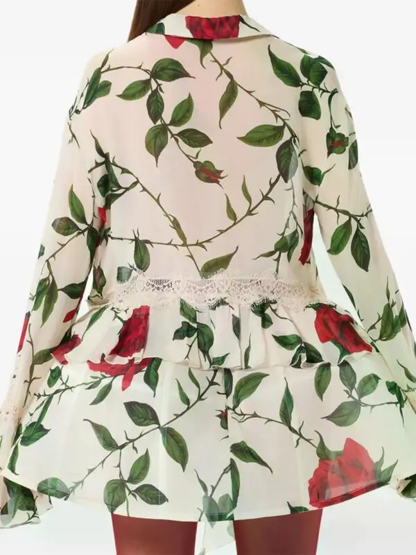 Blumarine Lace-trim Floral-print Shirt